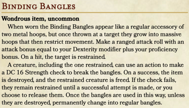 Humble Homebrew: Binding Bangles – The Dungeoneer's Journal